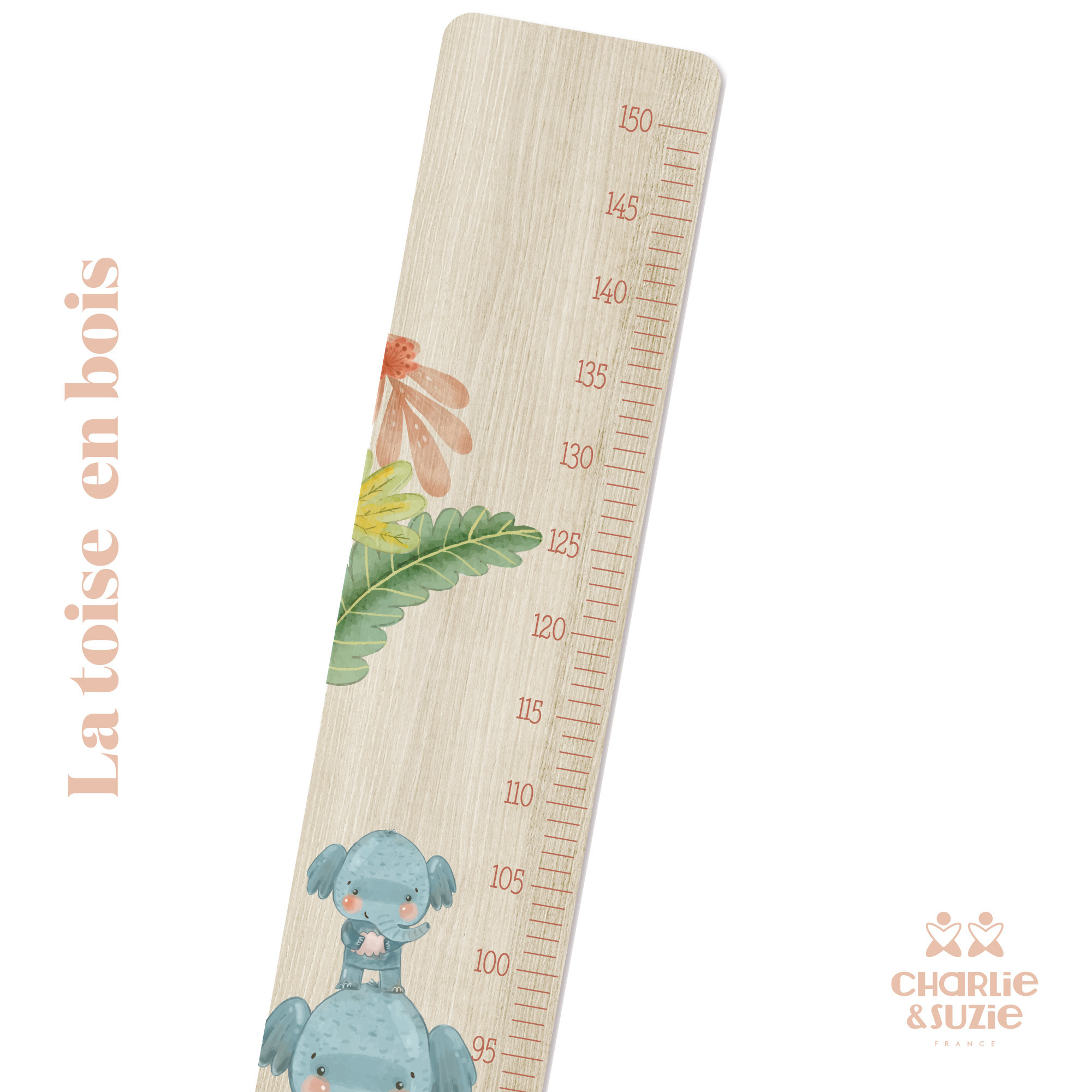 Toise Jungle Éléphanteau Toise mesurer son enfant