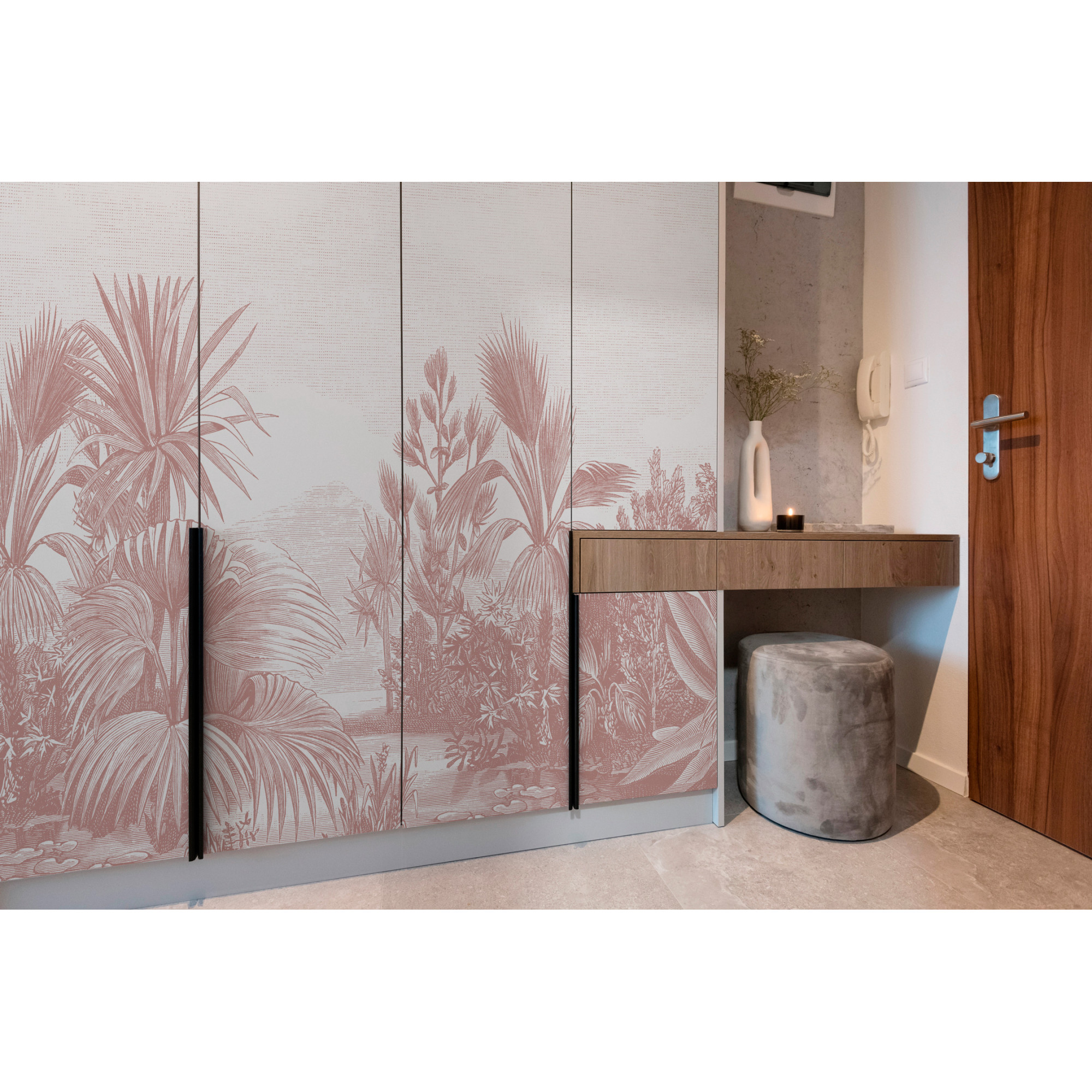 Adhésif de placard Vieux Rose Madrague par Lé Papiers de Ninon