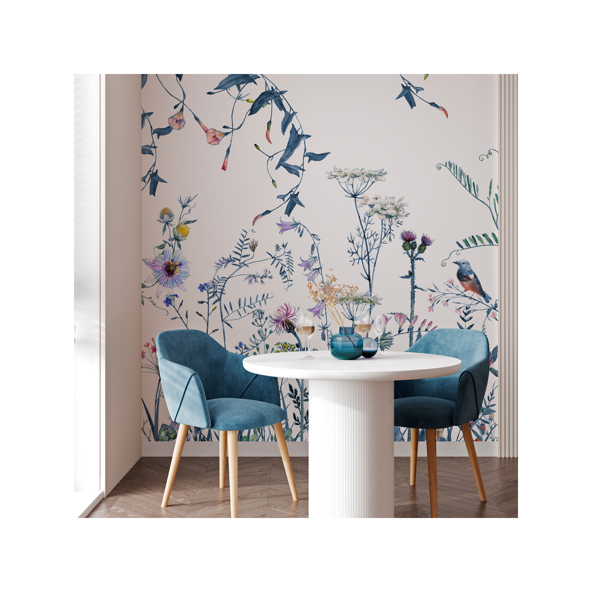 Papier peint panoramique Volubilis Blue | Lé Papiers de Ninon